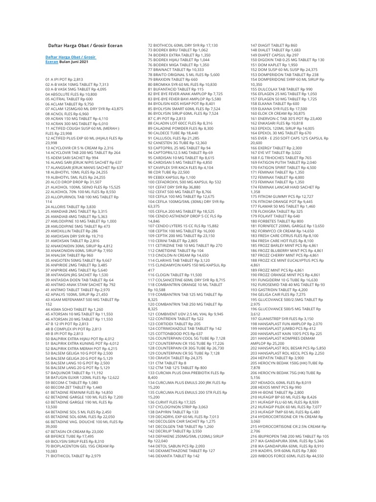 Daftar Harga Obat Pdf Rtt Medical Treatments