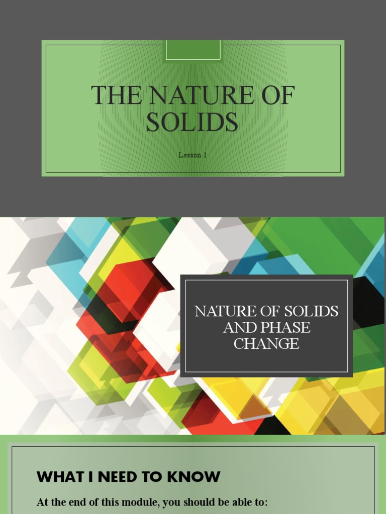 Q3 Module 2A - Nature of Solids and Phase Changes 1 | Download Free PDF ...