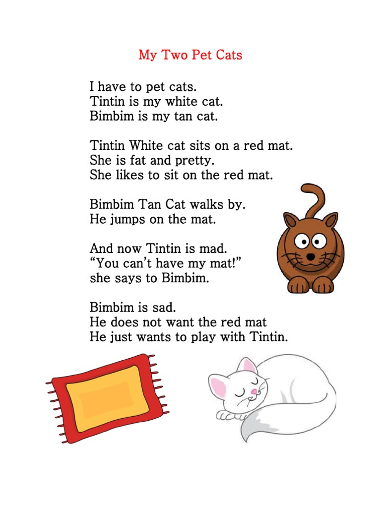 My Two Pet Cats | PDF
