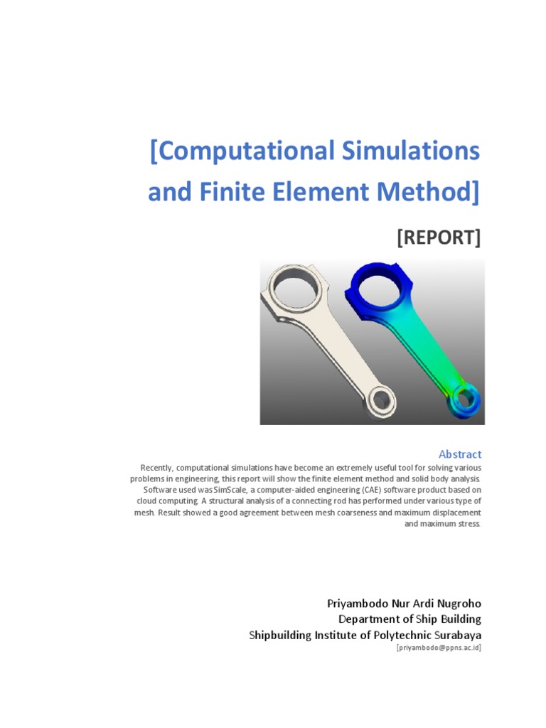 04 Simscale Assignment Report Example Pdf Finite Element Method Structural Analysis