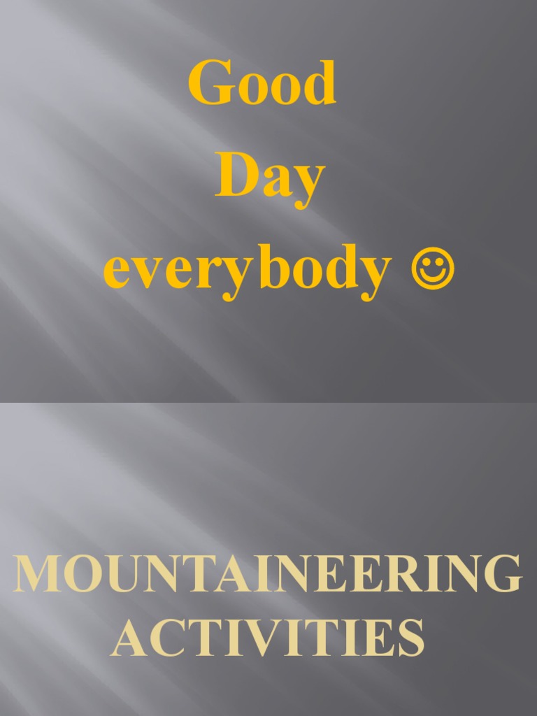 Mountaineering Activities Overview | PDF | Outdoor Recreation ...