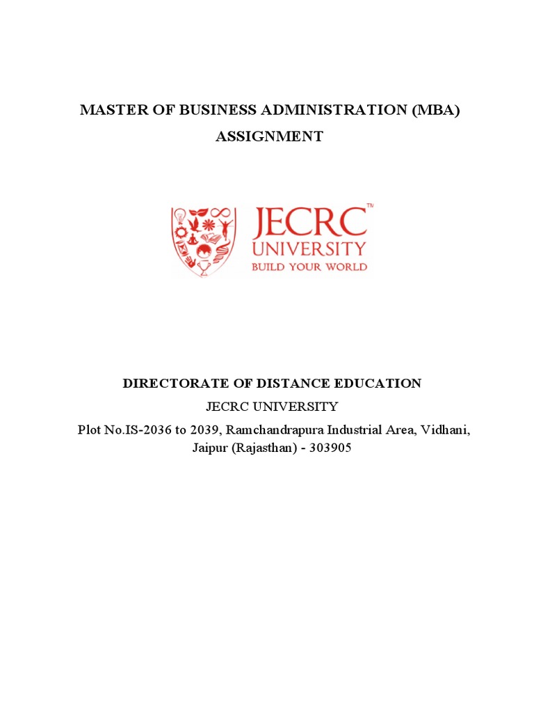 Assignment - MBA-302 Operations Management | Download Free PDF ...