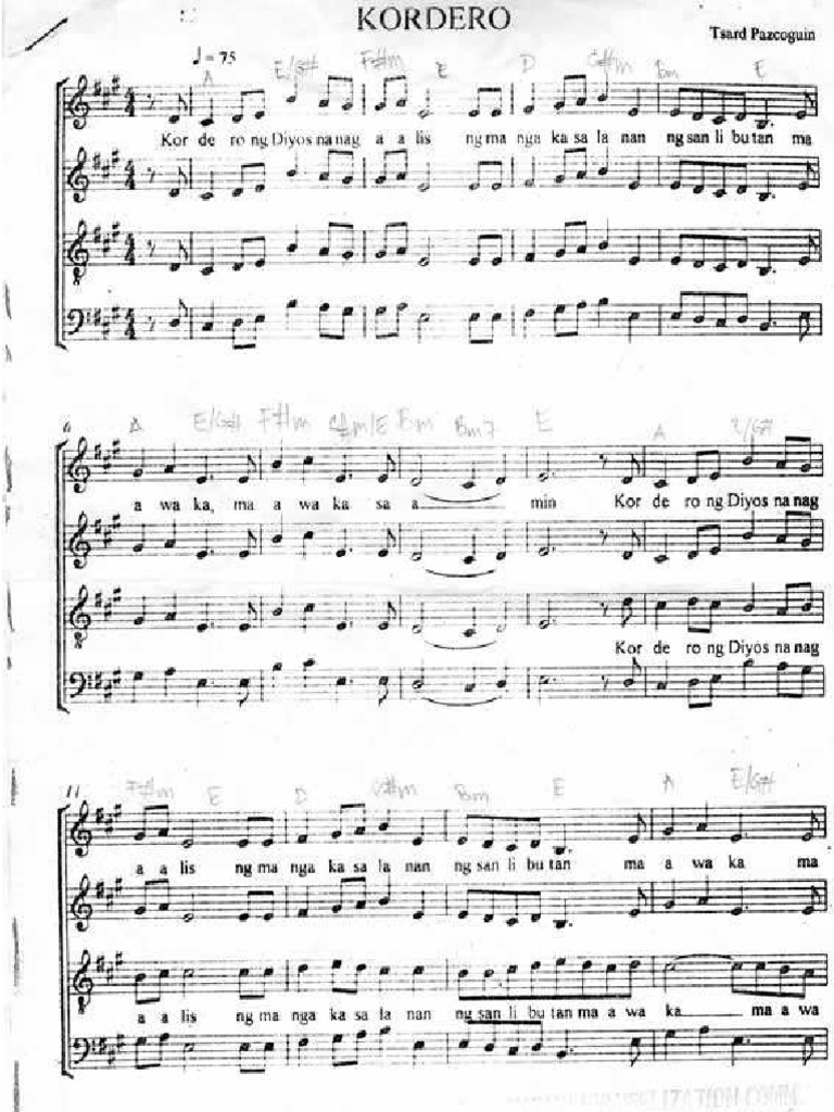 Kordero NG Diyos Ust Version Richard Pazcoguin | PDF
