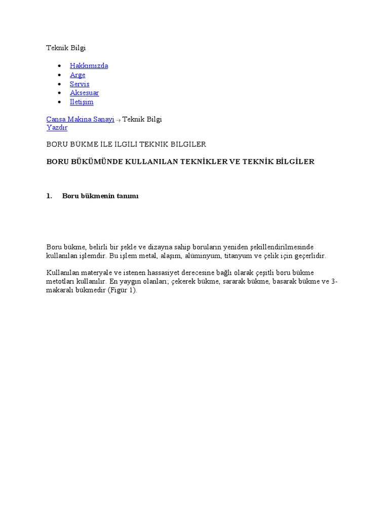 Teknik Bilgi BORU BUKME | PDF