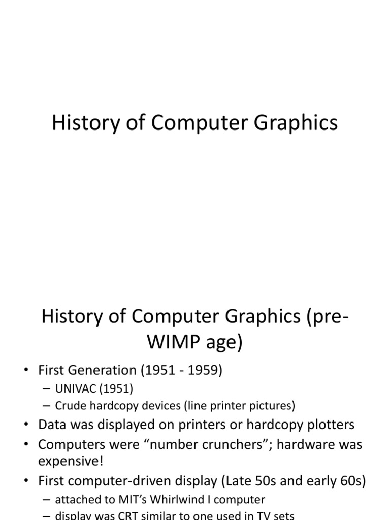 History of Computer Graphics | Download Free PDF | Computer Graphics | Graphical User Interfaces