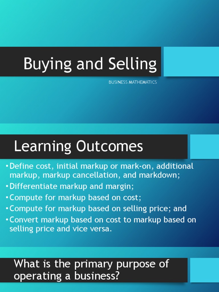 Mark Up, Selling Price and Cost | PDF | Gross Margin | Financial Accounting