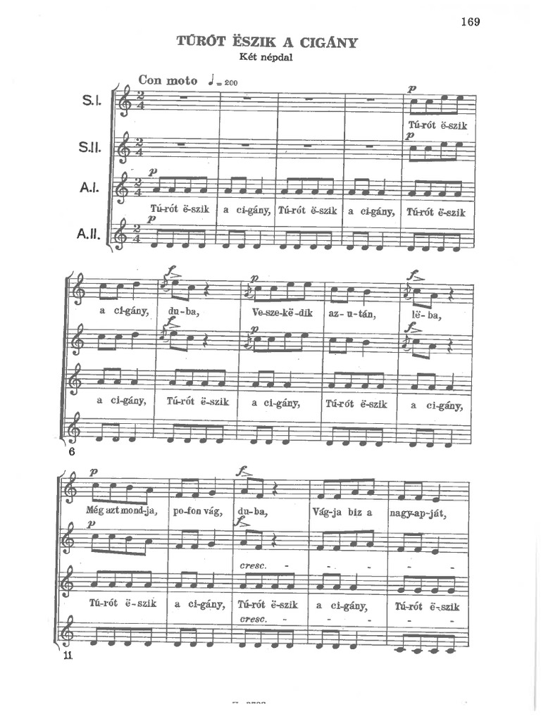 Kodaly Turot Eszik A Cigany | PDF