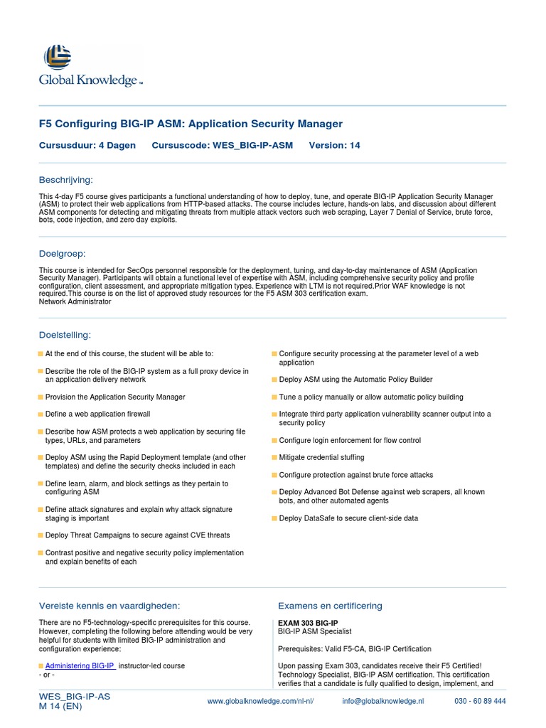 F5 Configuring BIG-IP ASM: Application Security Manager | Download Free ...