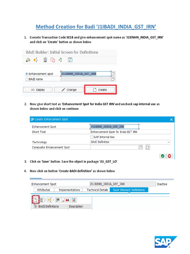 Method Creation For Badi J1IBADI - INDIA - GST - IRN' | PDF | Software | Computing