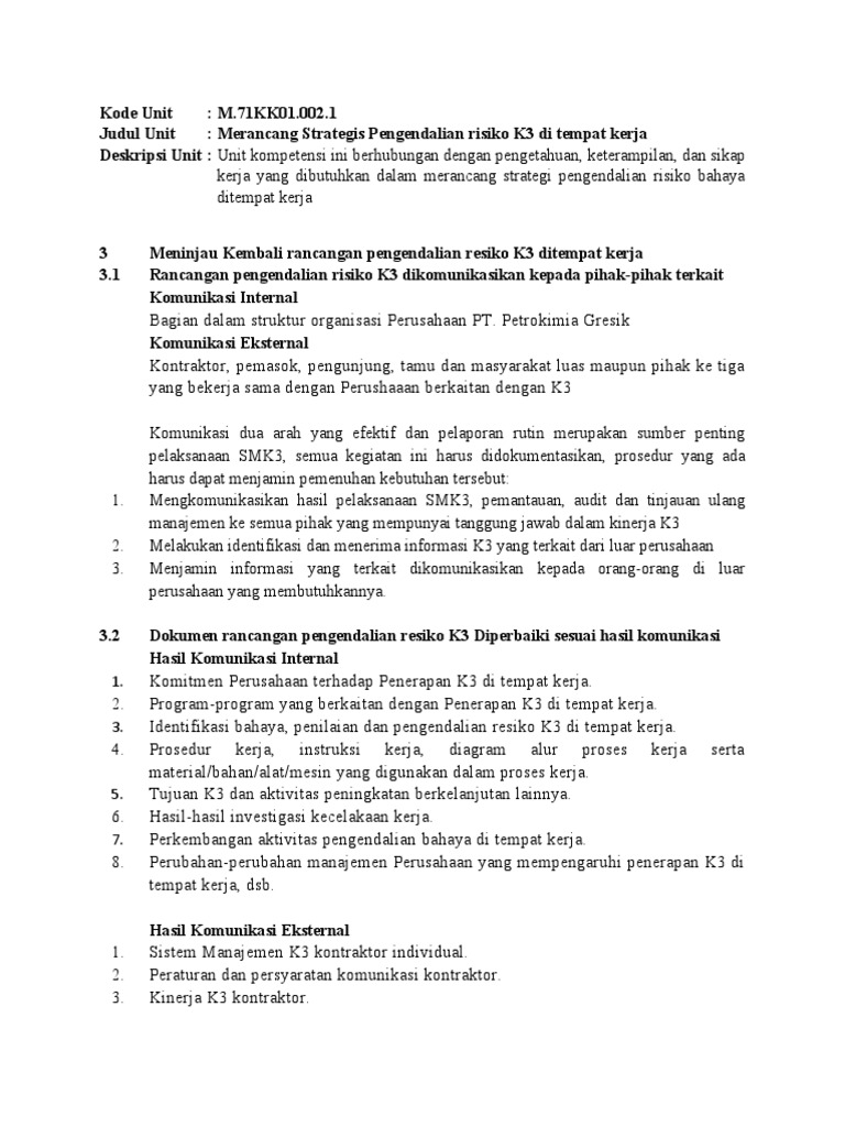 K3 Unit 1 (3-4) | PDF