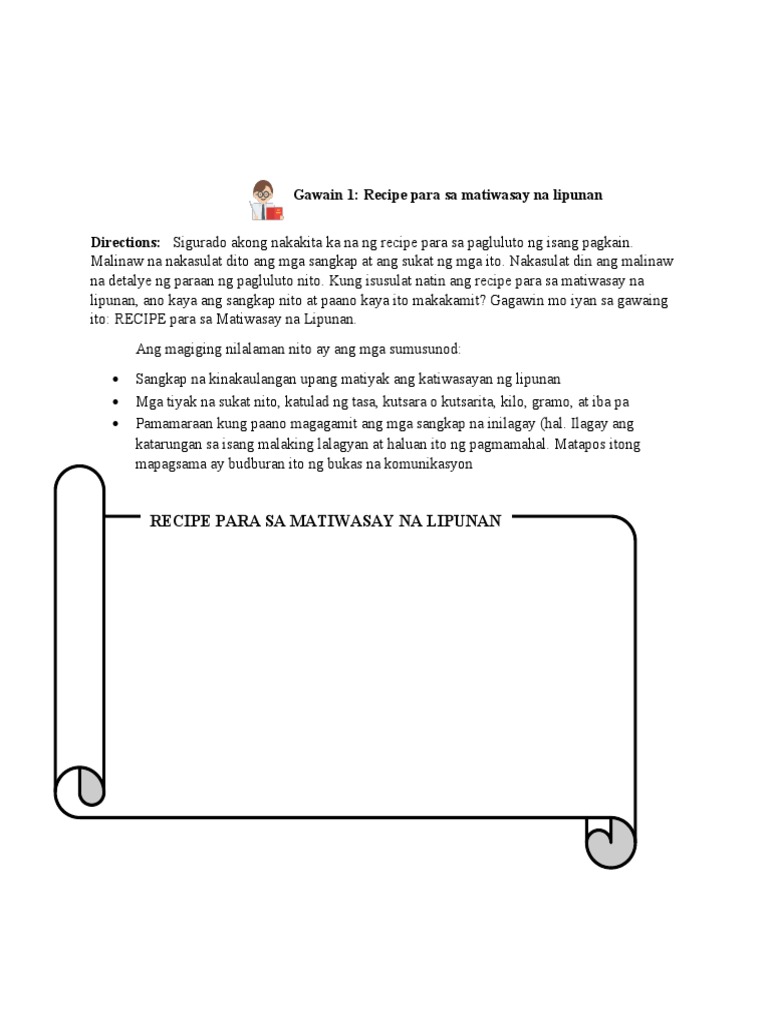 Recipe para Sa Matiwasay Na Lipunan SAMPLE | PDF