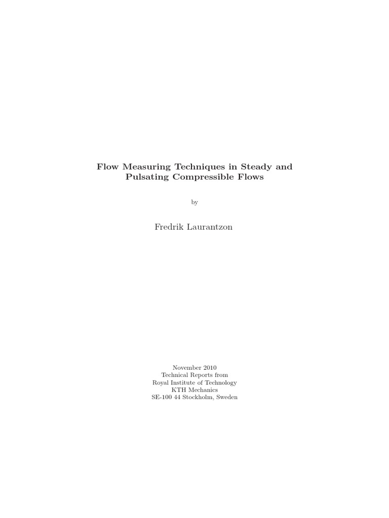 FULLTEXT02 | PDF | Flow Measurement | Fluid Dynamics