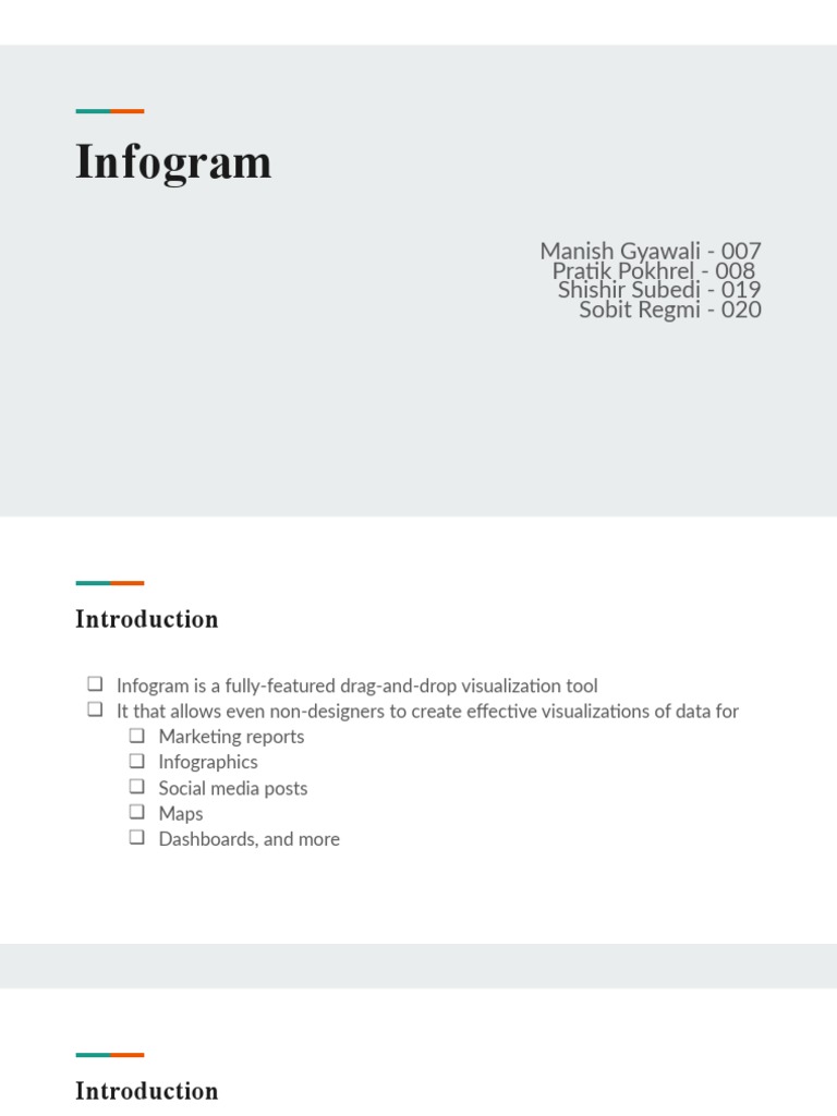 Infogram: Manish Gyawali - 007 Pratik Pokhrel - 008 Shishir Subedi - 019 Sobit Regmi - 020 | PDF
