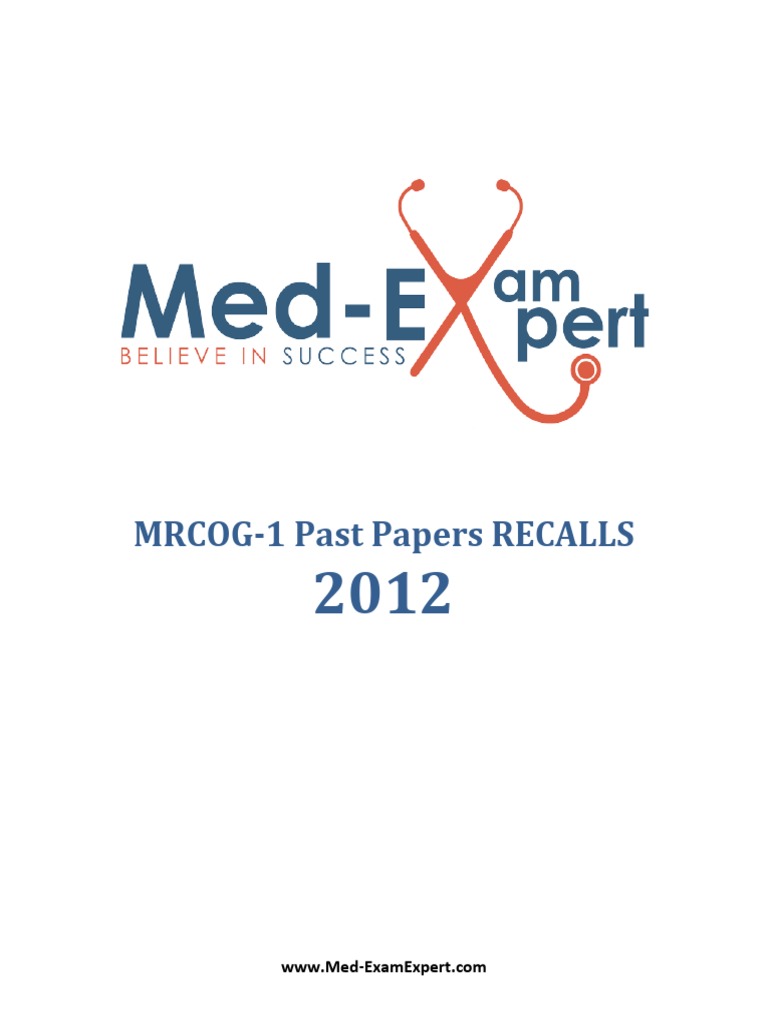 2012 Mrcog 1 Recalls | PDF | Medical Specialties | Clinical Medicine