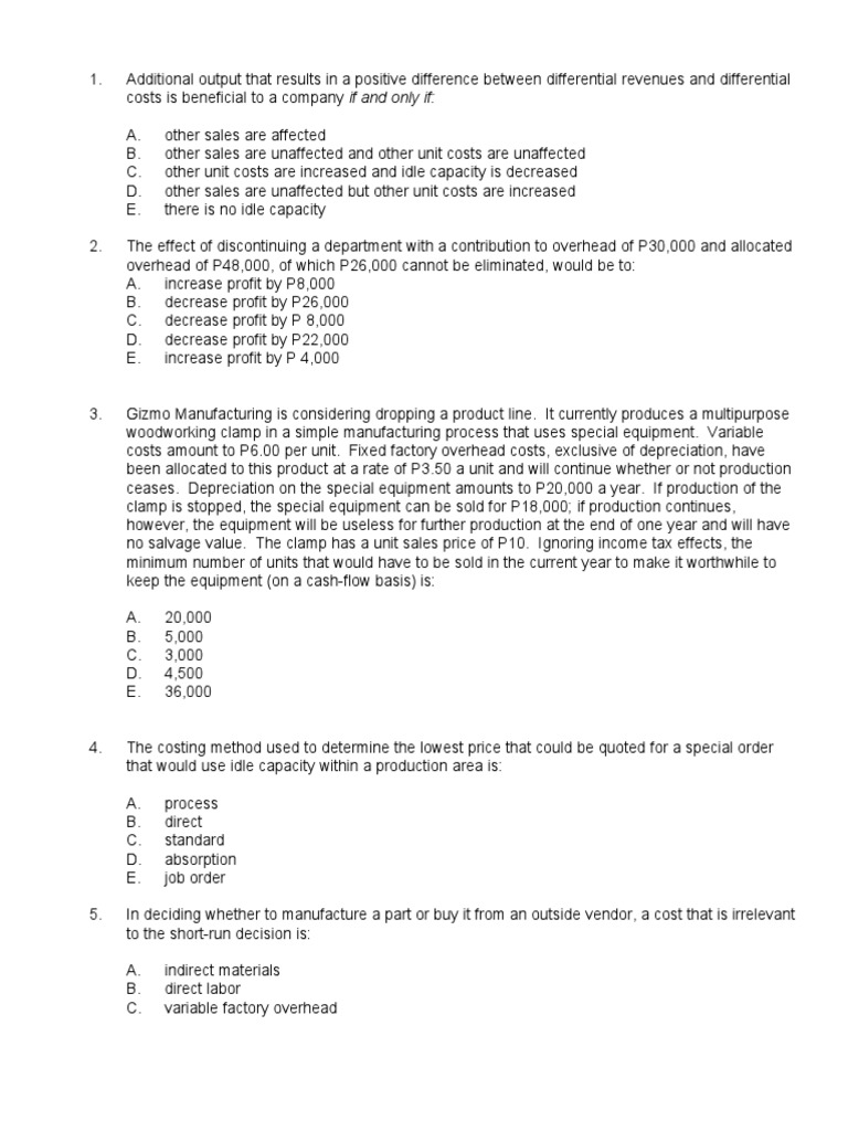 21 Differential Cost Analysis | PDF | Cost | Long Run And Short Run
