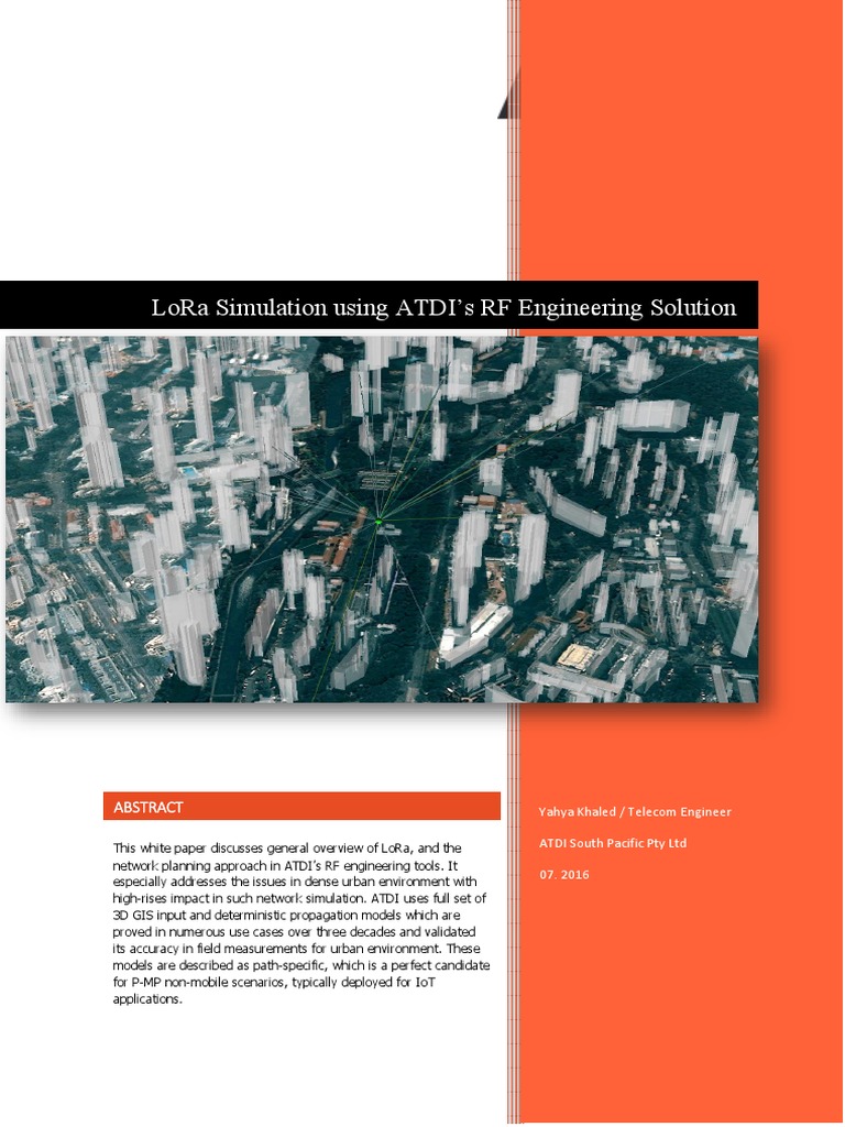 LoRa Simulation Using ATDI's RF Engineering Solution | PDF | Computer Network | Internet Of Things