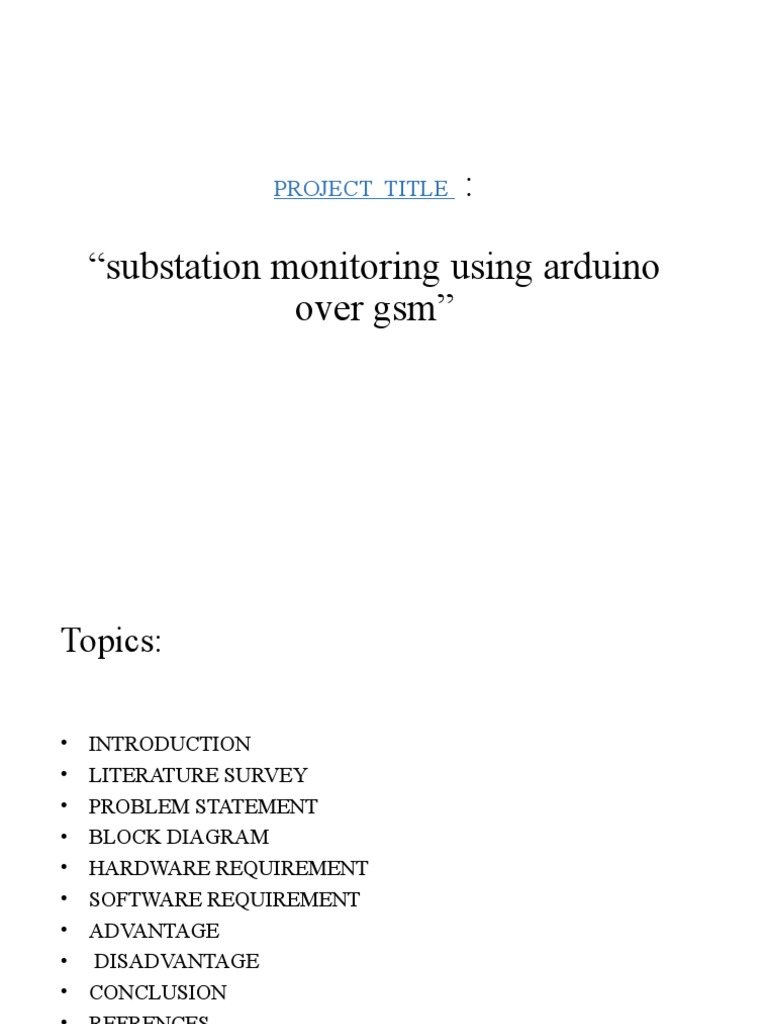 PPT-substation Monitoring | PDF | Gsm | Electrical Substation