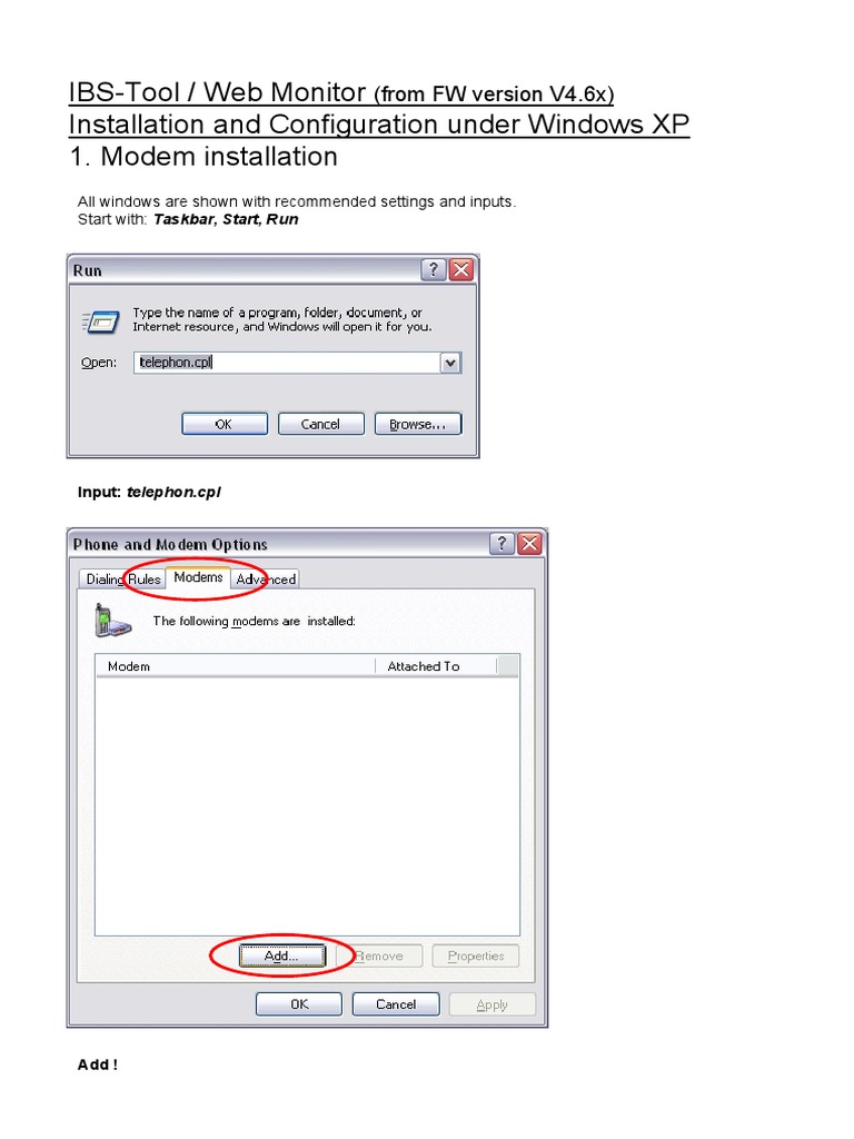 IBS-Tool / Web Monitor Installation and Configuration Under Windows XP ...