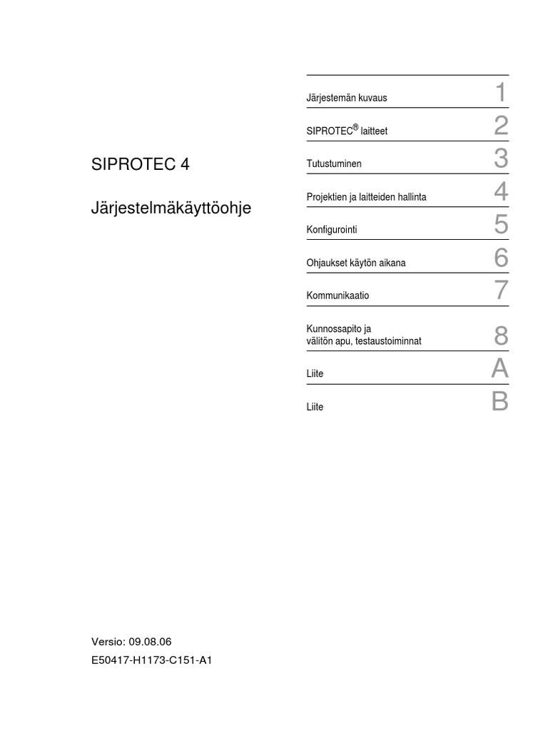 System Manual A1 Siprotec4 Digsi4 v040000 Fi | PDF