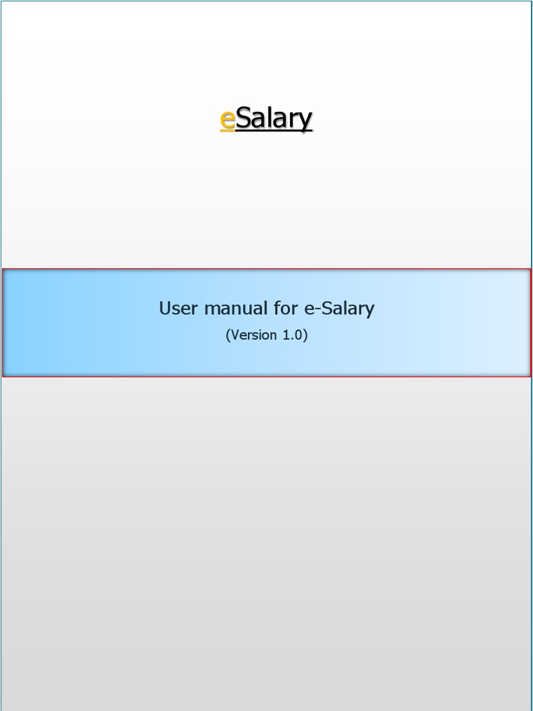 Salary: User Manual For E-Salary | PDF | Payroll | Password
