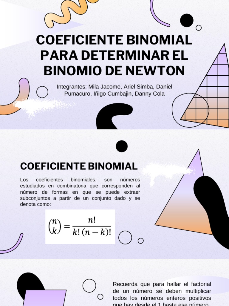 Coeficiente Binomial - Presentación | PDF