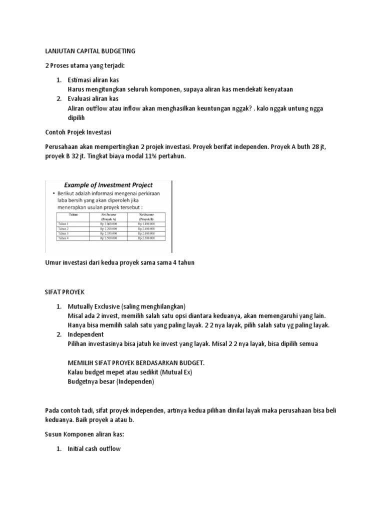 Lanjutan Capital Budgeting | PDF
