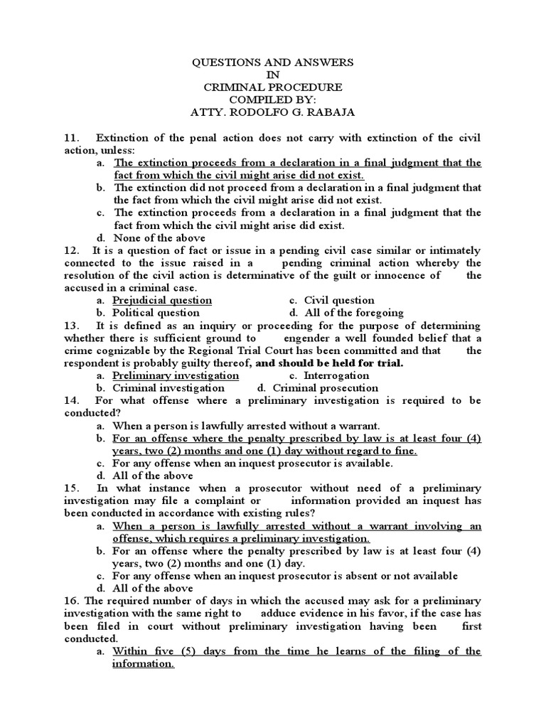 Crim Procedures Questions and Answers | PDF | Bail | Plea