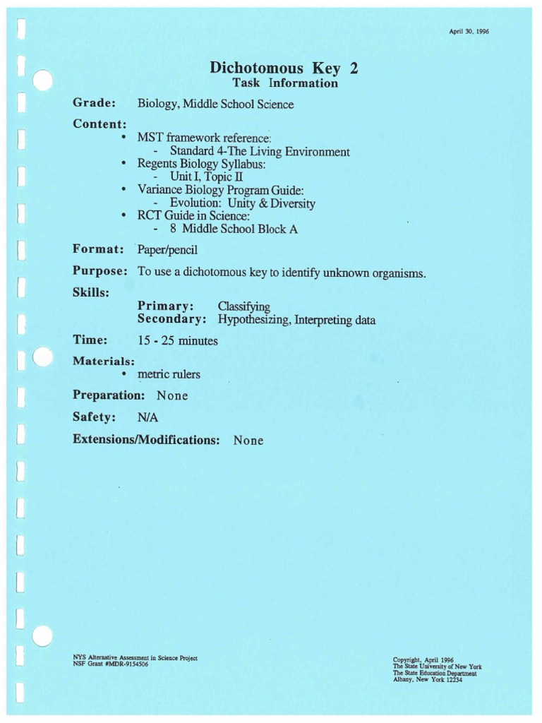 Dichotomous Key 2 | PDF