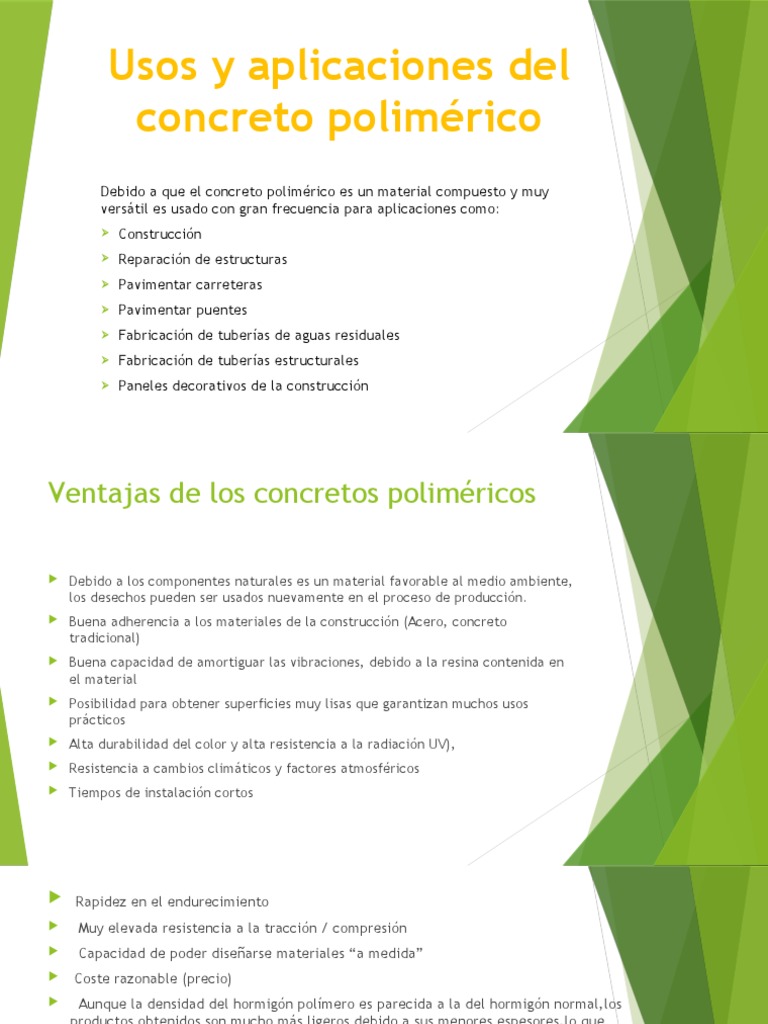 Usos y Aplicaciones Del Concreto Polimérico. | PDF