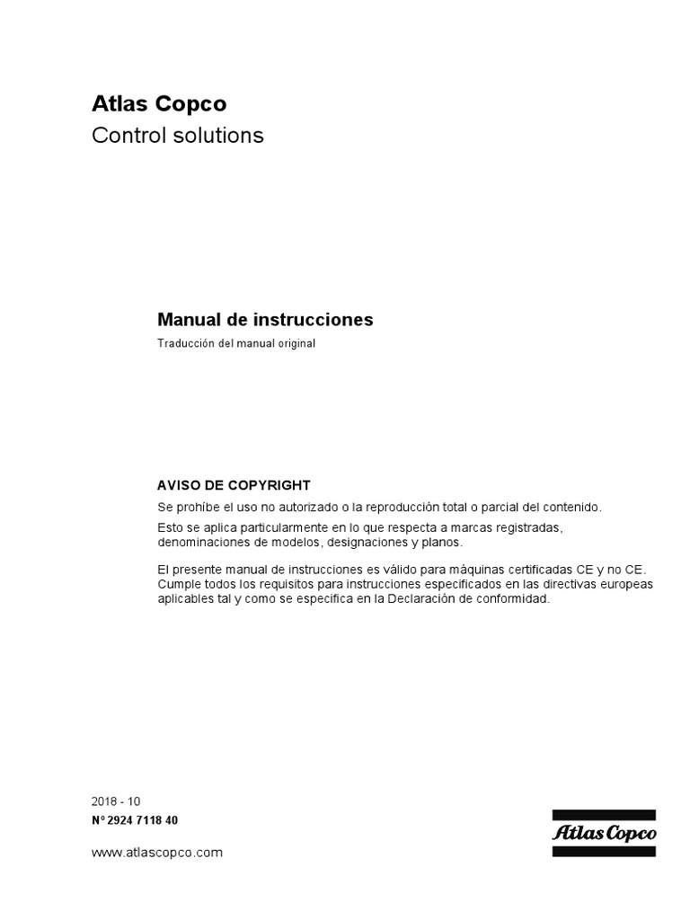 Control Solutions: Atlas Copco | PDF | Contraseña | Menú (Computación)
