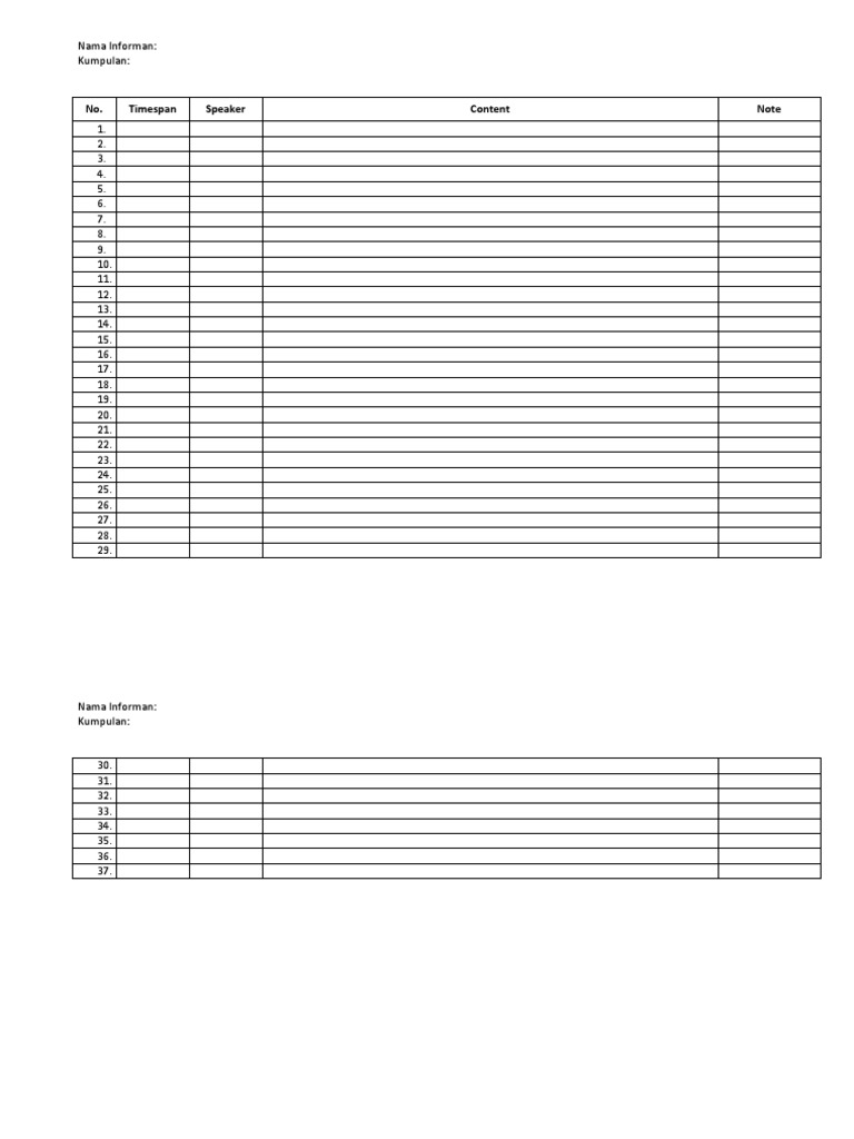 Transcribe Data Format | PDF