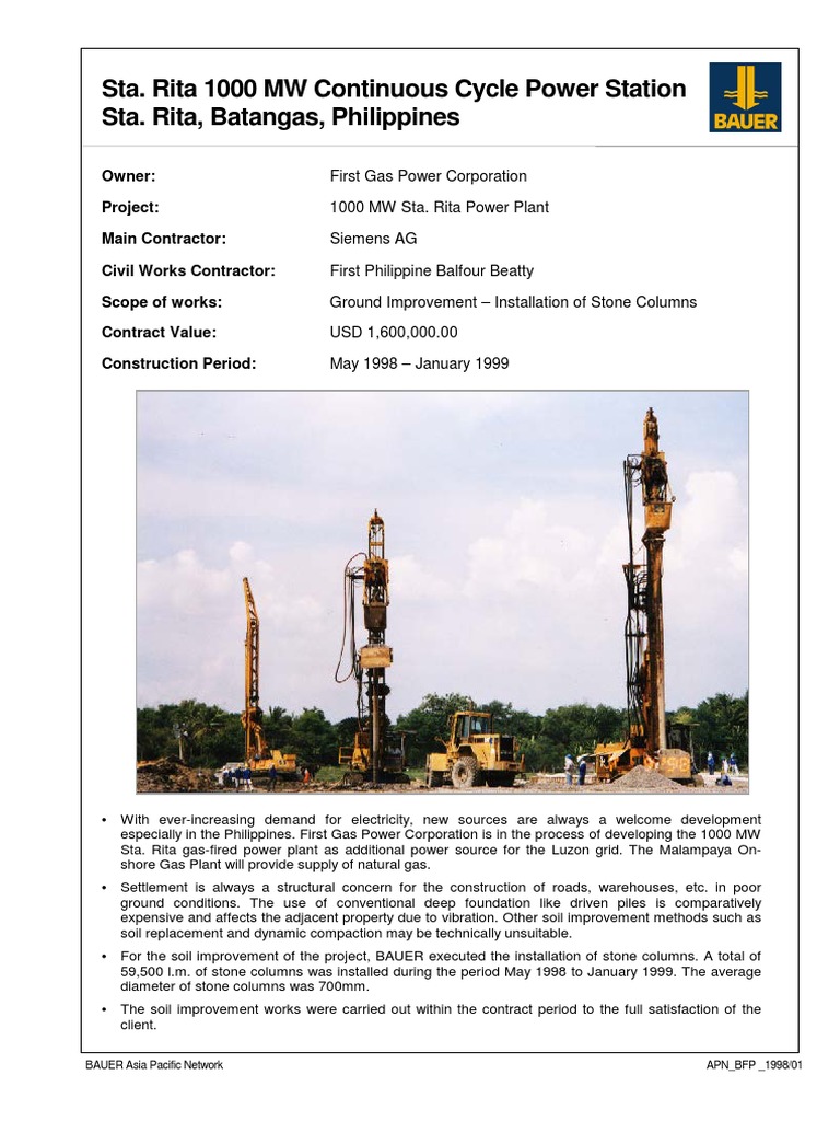 Sta. Rita 1000 MW Power Plant Overview | PDF