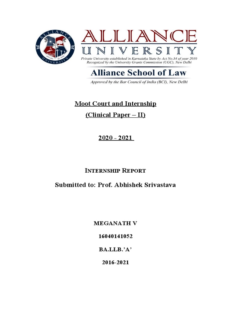 Internship Report | PDF | Advocate | Lawsuit