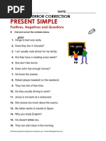 Present Simple Error Correction | PDF