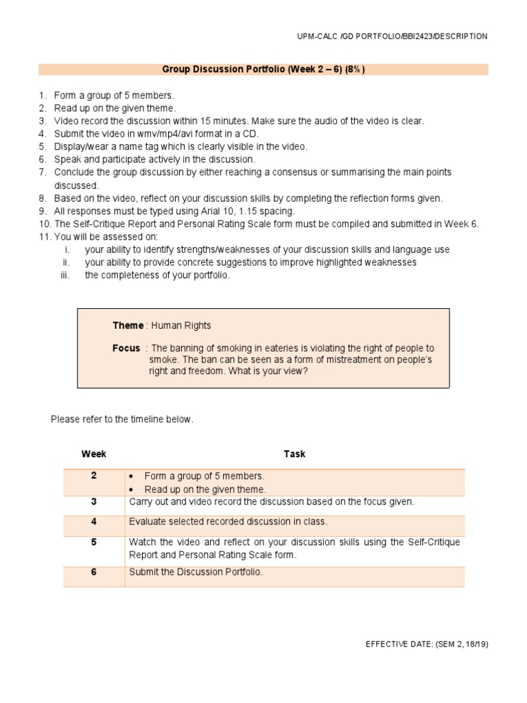 Bbi 2423 GD Portfolio Description Sem2.18.19 | PDF | Psychological Concepts | Communication