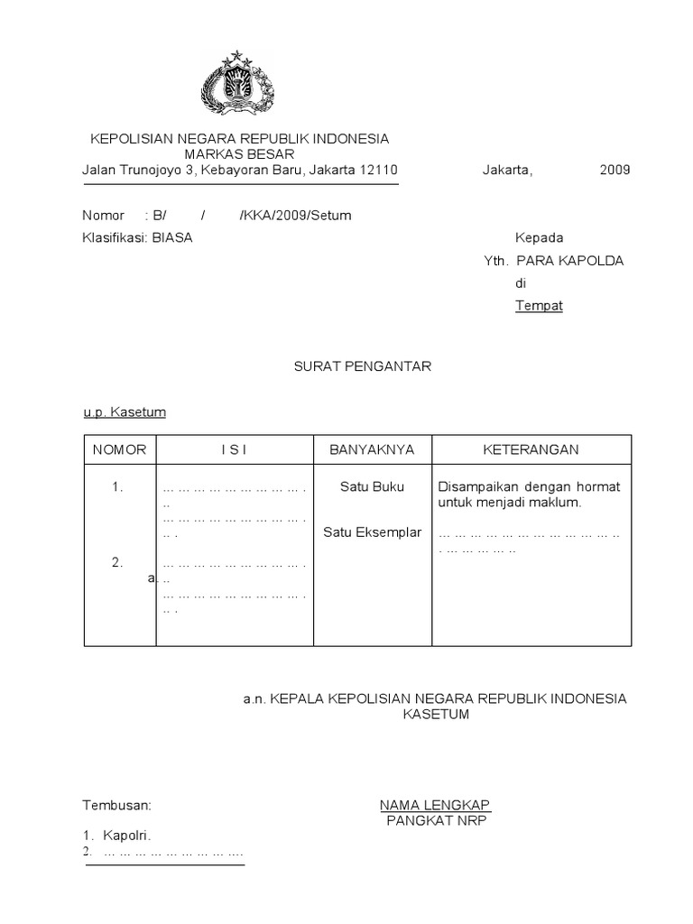 Surat Pengantar | PDF