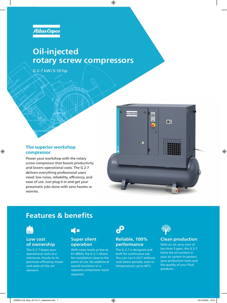 Oil-Injected Rotary Screw Compressors: Features & Bene Ts | PDF ...