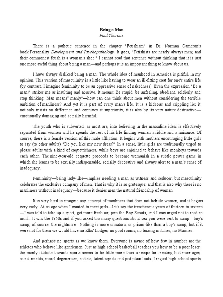 Being A Man | PDF | Masculinity | Science