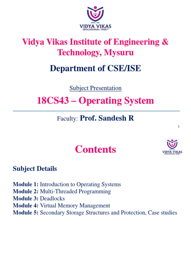18CS43 - OS (Module1) | PDF | Computer Data Storage | Operating System