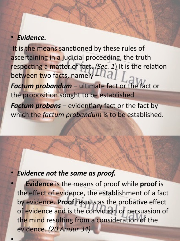 Factum Probandum - Ultimate Fact or The Fact or Factum Probans ...