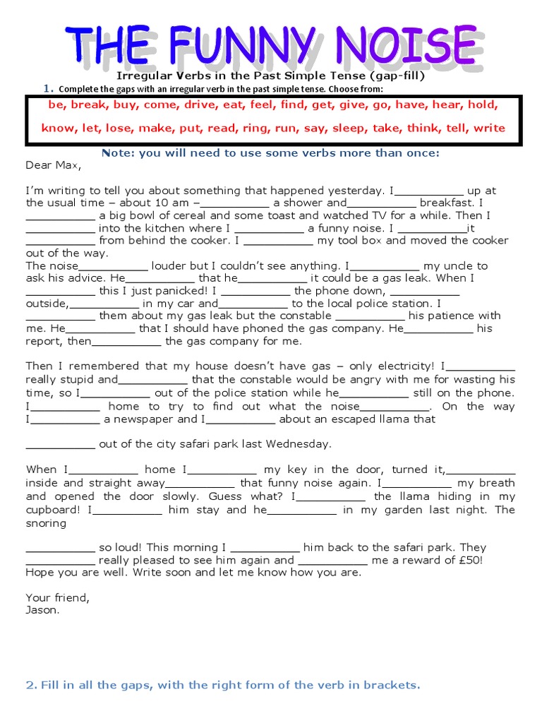 Past Simple, The Funny Noise | PDF