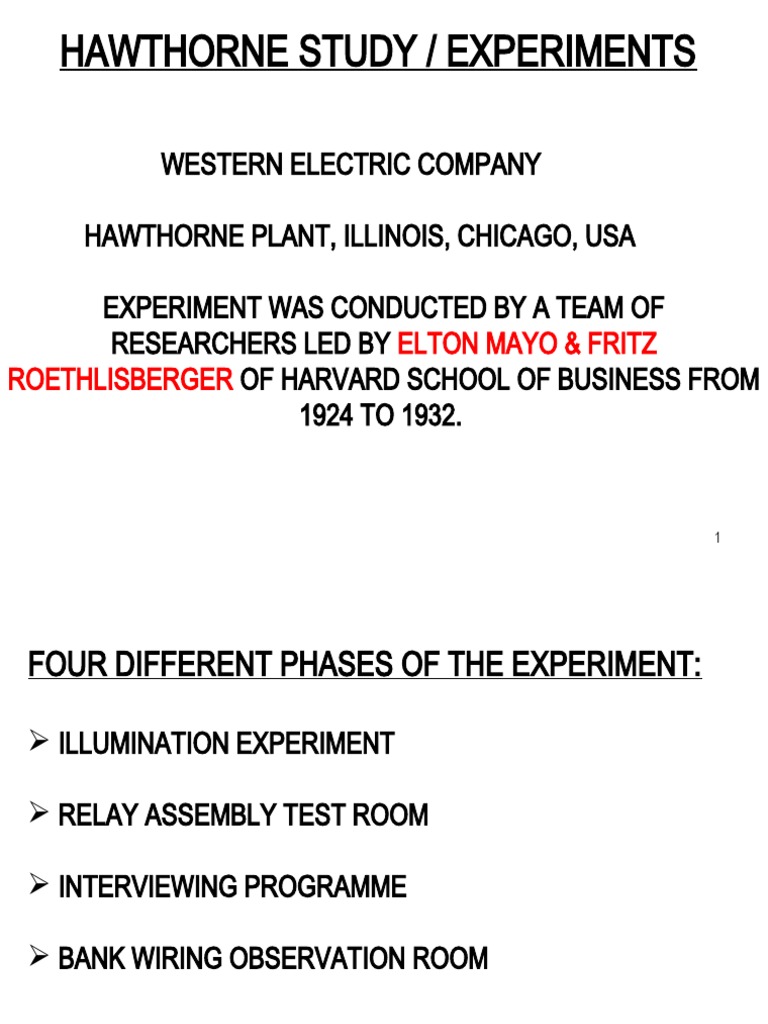 Hawthorne Experiment | PDF | Experiment | Human Nature