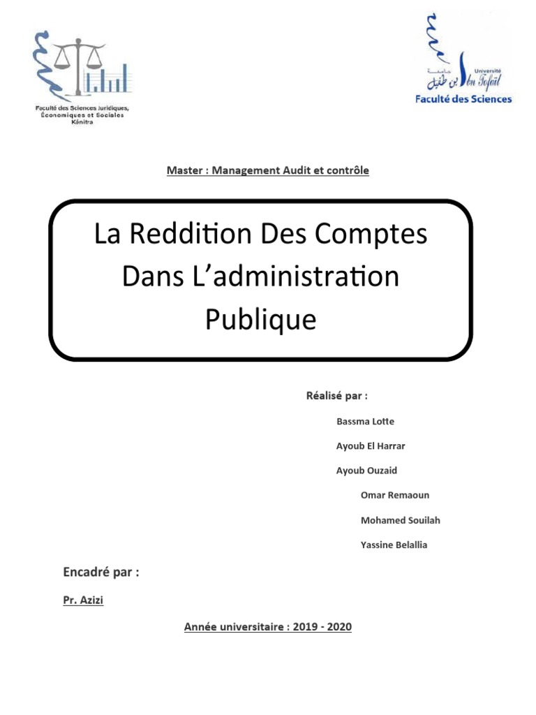 Reddition Des Comptes N°1 | PDF | Gouvernance | Dette publique