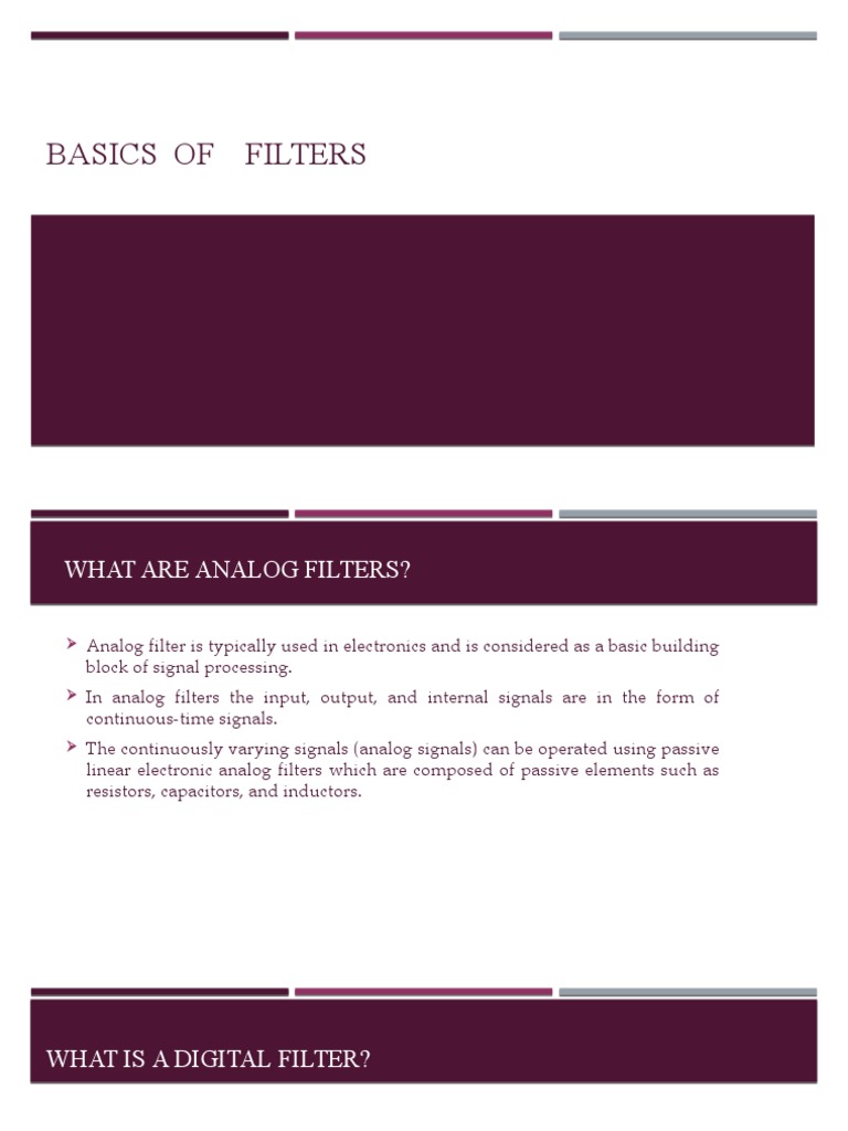 Analog vs Digital Filters Explained | PDF | Filter (Signal Processing ...