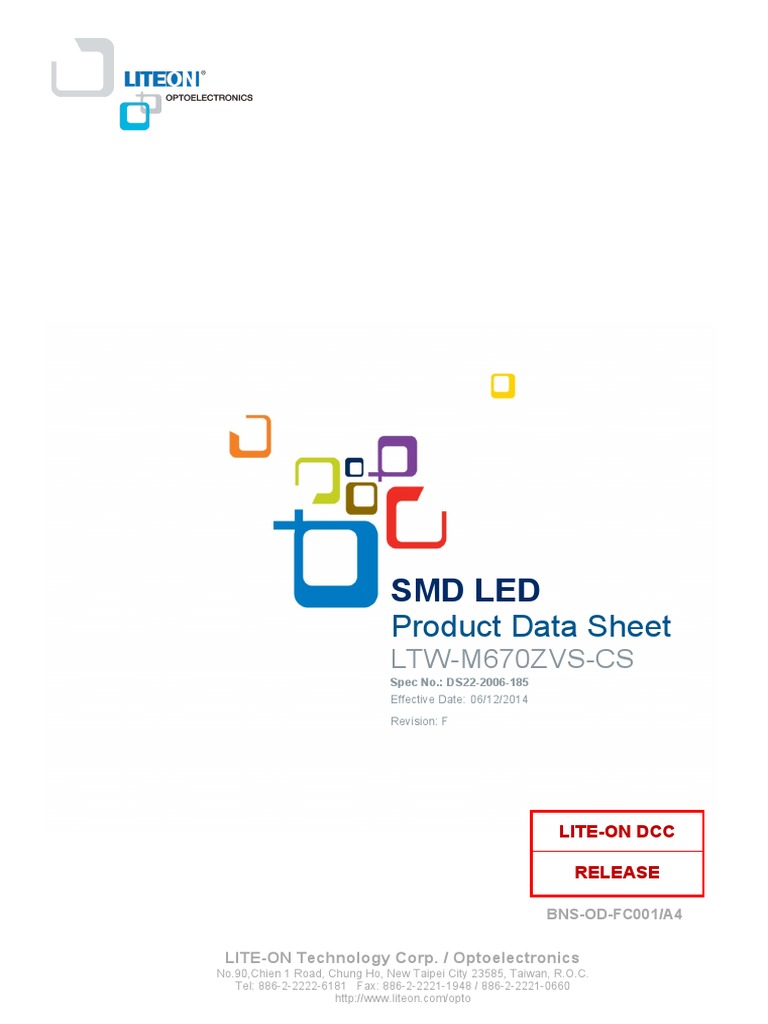 SMD Led: Product Data Sheet | PDF | Electrostatic Discharge | Light ...