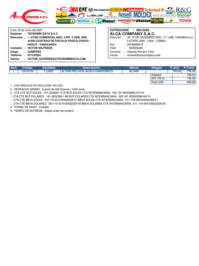 Cotizacion 0004 - 2246 | PDF
