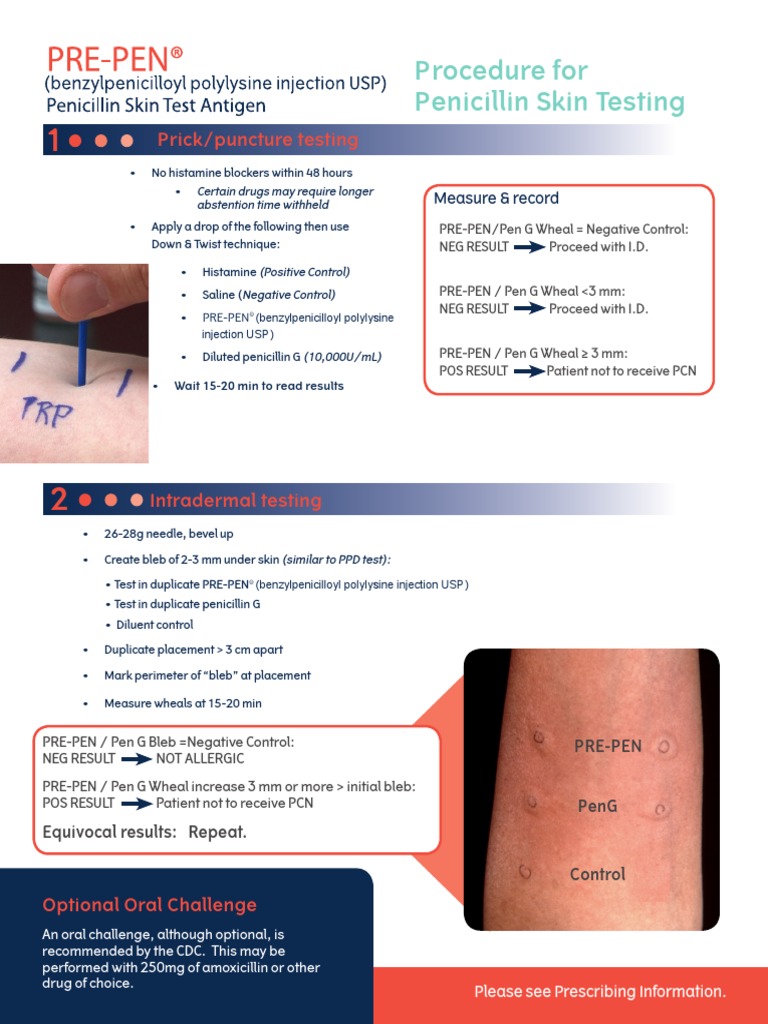 Procedure For Penicillin Skin Testing | PDF | Allergy | Penicillin