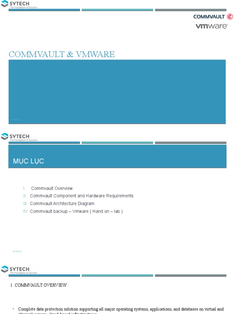 Commvault & VMware Backup Guide | PDF | Backup | Platform As A Service