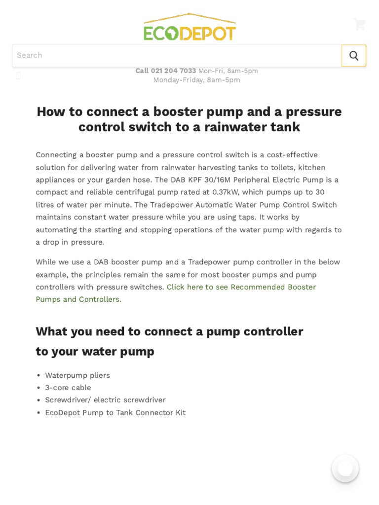 Booster Pump Wiring and Setup Guide | PDF | Pump | Electrical Connector