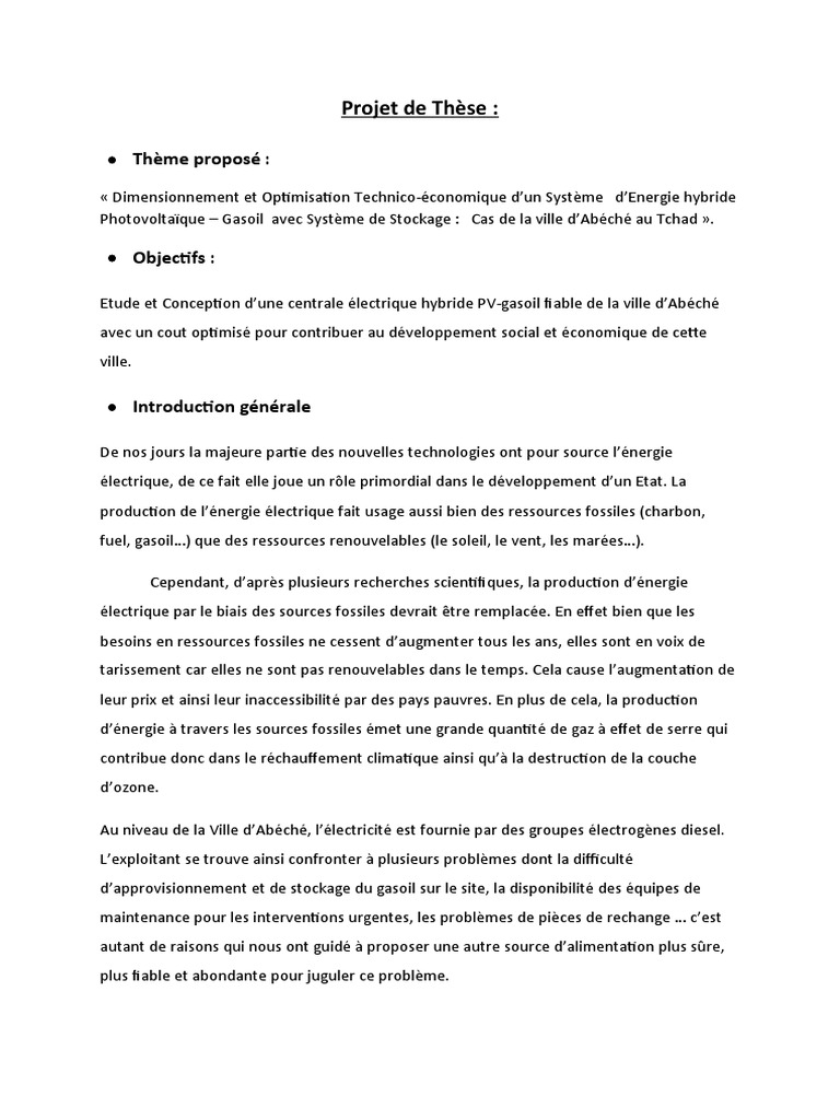 Synthese de These | PDF | Économie énergétique | Onduleur
